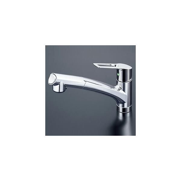 KVK ケーブイケー 【KM5021TECHS】 シングルシャワー付混合栓（ｅレバー） 撥水【純正品】KVK ケーブイケー 【KM5021TECHS】 シングルシャワー付混合栓（ｅレバー） 撥水■撥水膜コーティング■水受トレー付■吐水口回転...