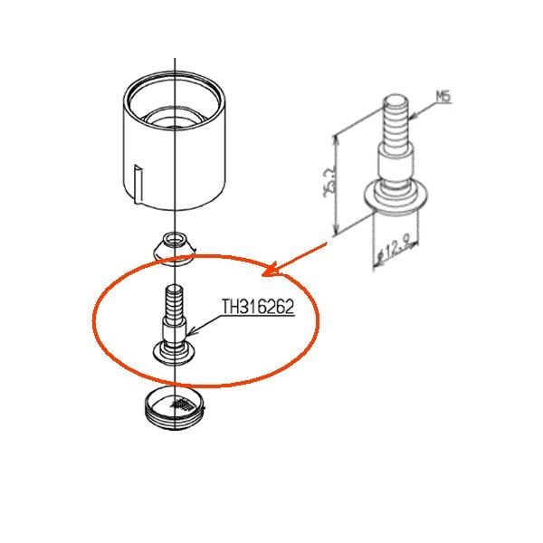 【TH316262】TOTO  バルブ・・スピンドル 部品 こま 【純正品】部品品番の種類：バルブ・こま・スピンドル旧部品品番：316262BS、THYB25、THYB25-2、TH5C0190、TH5C0196、TH5C019…すべて見る...