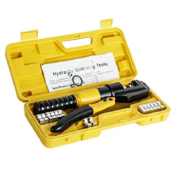 【仕様】12AWG?2/0AWGサイズの銅線とアルミ線を圧着します。圧着範囲は4?70mmです。最大圧着力：10トン。使用される六角ダイ：4、6、10、16、25、35、50、70mm2、耐久性のあるプラスチックの箱が付属しており、仕事でそ...