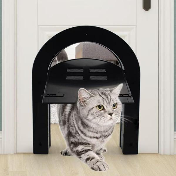 - 小さなペットゲート: 猫や小型犬が手間をかけずに出入りできる完璧なサイズです。(内寸: 1.6"(D) x 6.5"(W) x 9.8"(H)、白) (Color : Black, Size : (11.4*2.6*9.4"))- 耐久...