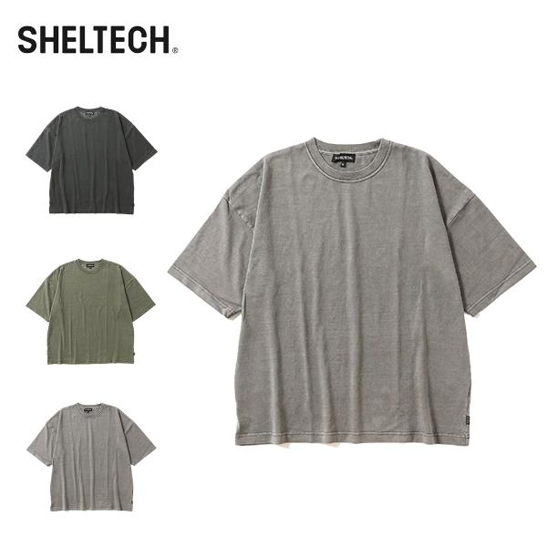 ■Less by SHELTECH Pigment Wide Tee シェルテック ピグメント ワイドTシャツ【カラー】・Black/ブラック・Khaki/カーキ・Lgray/ライトグレー【サイズ目安 】(cm)・M = 肩幅:66 / 身...