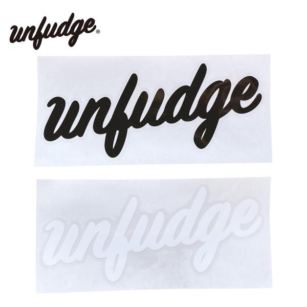 ■アンファッジ unfudge カッティング ステッカー【カラー】・WHITE：ホワイト・BLACK：ブラックサイズ：縦8.5cm / 幅18cm平面だけでなく凸凹面にも貼ることができます。（その場合ドライヤーで温めながら貼ることをお勧めし...