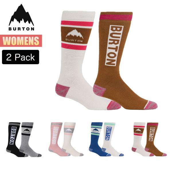 25-26モデル■Women's Burton Weekend Midweight Socks 2Pack（ウィメンズ バートン ウィークエンド ミッドウェイト ソックス 2足パック）レディース スノーボードソックス【カラー】・True B...