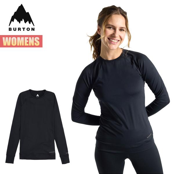 25-26モデルUS size商品■Women's Burton Lightweight X Base Layer Crewneckウィメンズ バートン ライトウェイト エックス ベースレイヤー クルーネック【カラー】・True Black...