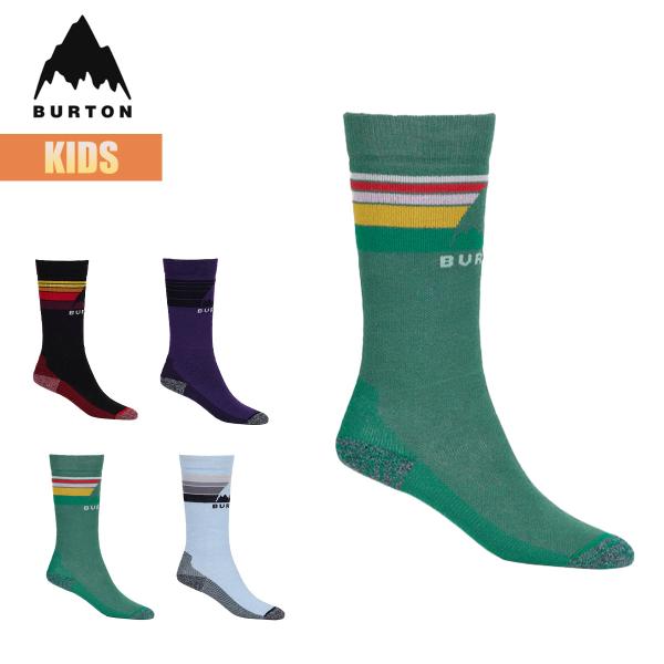 24-25モデル■KIDS' BURTON EMBLEM MIDWEIGHT SOCK（キッズ バートン エンブレム ミッドウェイト ソックス）【カラー】・True Black（ブラック系）・Regal Teal（グリーン系）・Dusty ...
