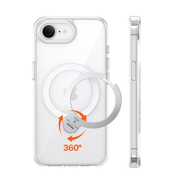 クリア/iPhone 16e/17e 用/iPhone 16e/17e 用・Color:クリアSize:iPhone 16e/17e 用・【360° ゼンマイ式スタンドで生活を「手自由」に】TORRAS Ostand Spin は、カラー別...