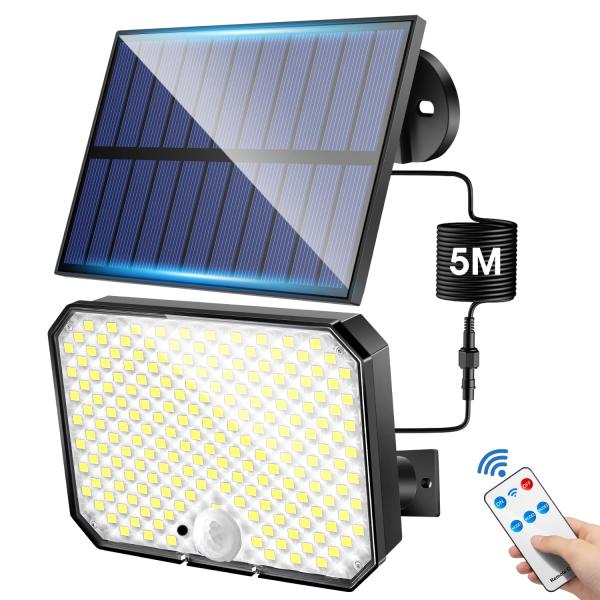 一個セット-190LED-/190LED/-・Style:一個セット-190LED・【2000ルーメン超高輝度のソーラーセンサーライト】屋外センサーライトの輝度不足を心配していますか？少しの心配も要りません。人感センサー付きのソーラーライト...