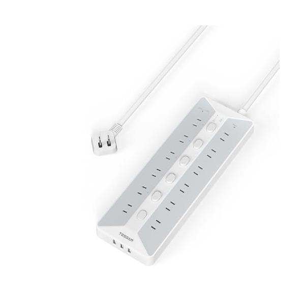 12AC+3USB+薄型プラグ白いグレー/2m/TS-1013-JP・Size:2mStyle:12AC+3USB+薄型プラグ・【一括スイッチ及び個別スイッチ付き】一括スイッチ及び6個個別スイッチが付いています。一括スイッチは12個のac差...