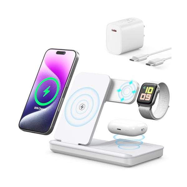 ホワイト/-/-・Color:ホワイト・【3台1役、かつてない充電効率】充電速度と効率をさらに高めるために、今回のT13はQCアダプタではなくコストがより高い20W PDアダプタを付属にしました（今まで弊社だけ）。QCの方と比べて、PDアダ...