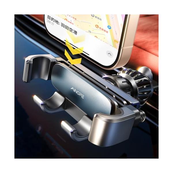 青灰色/-/-・Color:青灰色・パッケージ個数:1・【最強の安定性・落下防止】AINOPEスマホホルダーは従来のエアコン吹き出し口真空吸盤とクリップ式と異なり、フック式を採用し、エアコンの吹き出し口のエーバーにしっかりと引っ掛けて、ダブ...