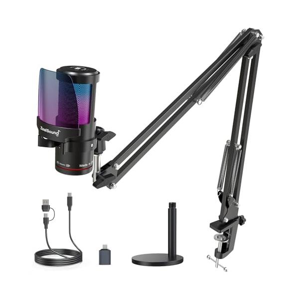 -/-/km8s-ww-jp・パッケージ個数:1・【RGBライティング搭載ゲーミングマイク】ZealSound KM8は、動的なRGB多色グラデーションライトを搭載したUSBゲーミングマイク。マイク本体のタッチボタンでRGBモードを簡単に切...