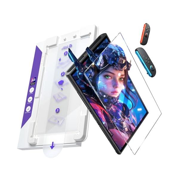 パープル/反射低減・高透過 (次世代瞬間貼付モデル)/-・Size:反射低減・高透過 (次世代瞬間貼付モデル)NumberOfItems:1・パッケージ個数:1・【Switch 2専用設計】本製品は2025年発売のSwitch 2専用に開発...