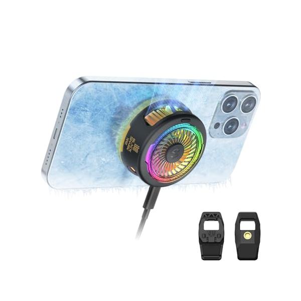 ブラック FunCooler 5/-/BR50・Color:ブラック FunCooler 5・【20Wパワー超高速冷却】高性能ペルチェ素子（TEC） を採用したスマホクーラー、本体温度を約35℃温度を下げる放熱能力。12N の強力な磁力によ...