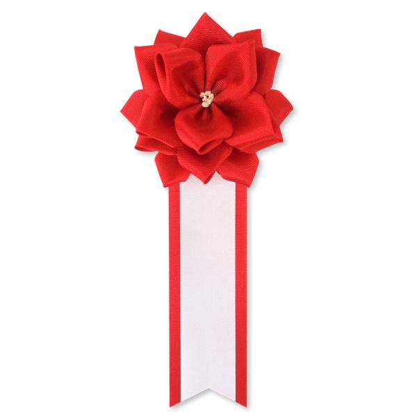 【商品概要】リボン徽章（記章・胸章）小リボンバラは、小規模なイベントや式典に使用されることが多いです。数十人規模のイベントを格調高く華やかなものにします。安全ピンだけでなく、クリップもついているので、洋服やお着物に安全ピンで穴をあけてしまう...