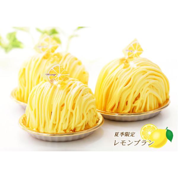 夏季限定！レモン風味のモンブランです。瀬戸内レモンを使った甘酸っぱいレモンジャムを生クリームで包み程よい酸味が爽やかなレモンクリームペーストで仕上げました。◆内容 ：3個入り◆サイズ：径、高さ　55〜60mm◆賞味期限：冷凍保存30日、解凍...
