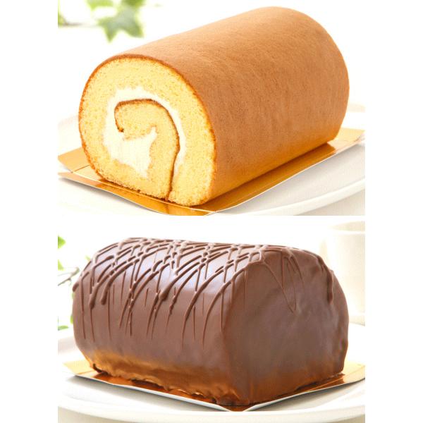 『たまごロール』と『チョコロール』の組み合わせ。食べ比べがお楽しみ頂けます。◎たまごロール： 採れたて卵をたっぷり使いふんわり焼き上げたスポンジで、まろやかで口あたり優しい生クリームを巻き込みました。素材のもち味をそのままに活かしたシンプル...