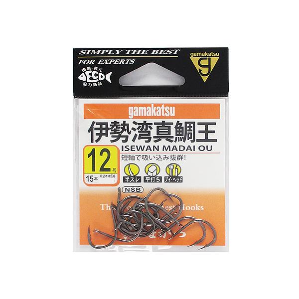 がまかつ  [環境美化協力商品] ●カラー:NSB ●針号数:12号 ●線径:φ1.07mm ●その他特徴:15本入 ●代表対象魚:タイ（鯛）|【がまかつ/Gamakatsu】うたせエビをエサにした伊勢湾の真鯛釣り専用鈎です。短軸設計で吸い...