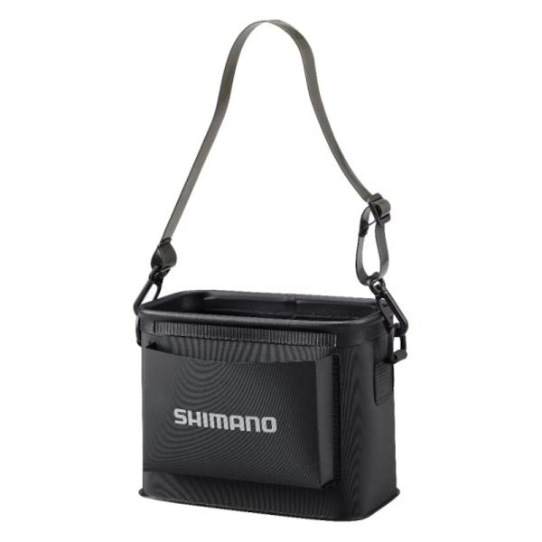 シマノ  ●カラー:ブラック ●自重:272g ●外部寸法:14×21×16cm|電動リール用バッテリーが入るジャストサイズの船ベリポーチ。ツールを差しておけるフロントポケット付き。 MST-10-02-07