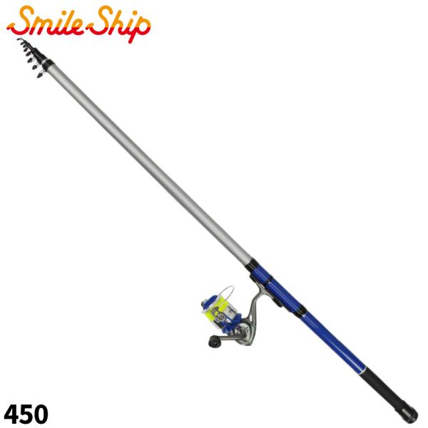 スマイルシップ  注意事項・元径は竿尻から1mm、竿本体の設計値(外径)を表示しています。 ・自重は竿のみの重さです。 ・リールの糸巻量は、糸にかかる負荷によって増減することがあります。 ●セット商品/付属品：トップカバー ●サイズ:450...