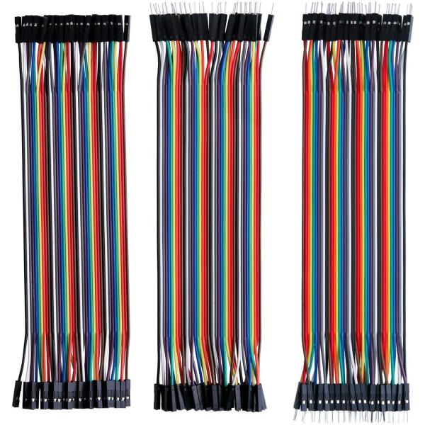 商品名:  40-pin Dupont Jumper Cable Set - Includes M-M, F-F, and M-F (8-inch Length), Ideal for Connections Between Microco...