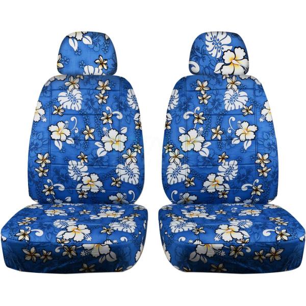商品名: ハワイアンプリント車シートカバーW 2 Separateヘッドレストカバー(4プリント) Semi-custom Fit ブルー TCCSCSCF71CO-SHRC Totally Covers Hawaiian Print Ca...