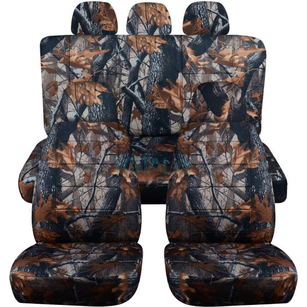商品名: カモフラージュカーシートカバー、ヘッドレストカバー5点付き（前座席用2点、後部座席用3点） Semi-custom Fit グレイ TCCSCFRSCF70CO-2F3RHRC Totally Covers Camouflage ...