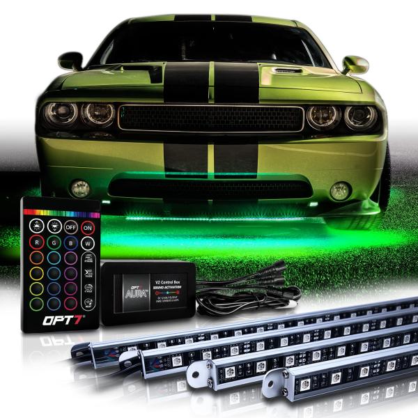 商品名:  OPT7 Aura Aluminum LED Underglow Kit for Car with Remote Control, Exterior Neon Accent Under Glow Lights, Rigid Wa...