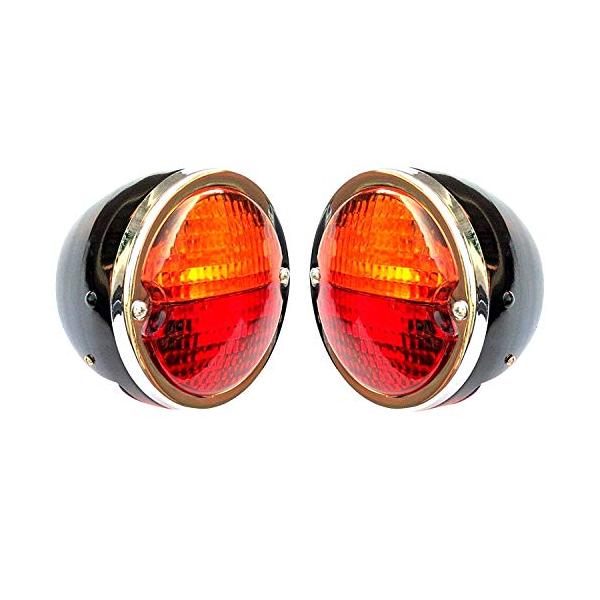 商品名:  Bajato Vintage Tail Lights Pair of Rear Lights Hot Rod Tail Lights Assemblies Lens with 12v Bulbs Fit for Car Mass...