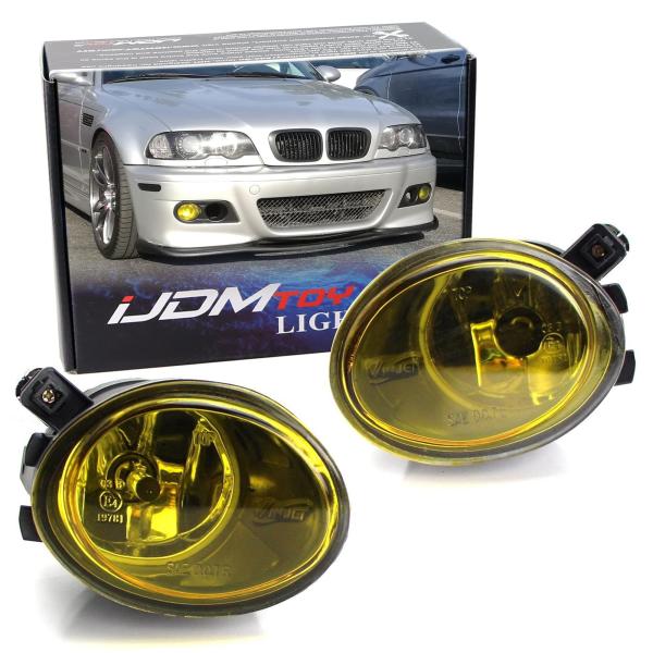 商品名:  iJDMTOY One Pair Yellow Lens Fog Lights Foglamps w/Halogen Bulbs Compatible With 2001-2005 BMW E46 M3, 3 Series w/...