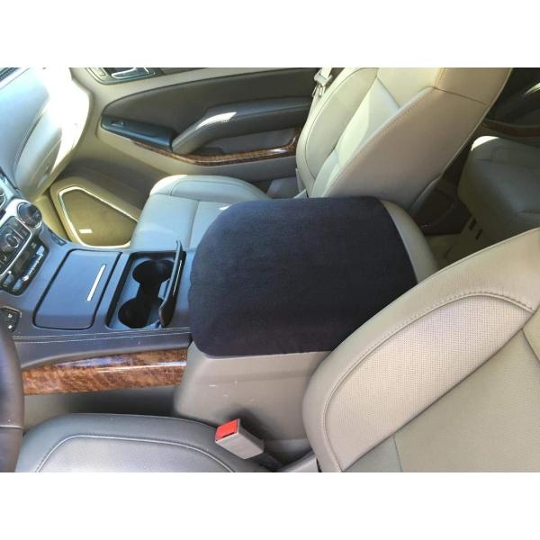 商品名: 自動車コンソールカバー - Chevy Tahoe 2015-2020 センターコンソールアームレスト蓋カバー フリース生地 ブラック Auto Console Covers- Fits The Chevy Tahoe 2015-...