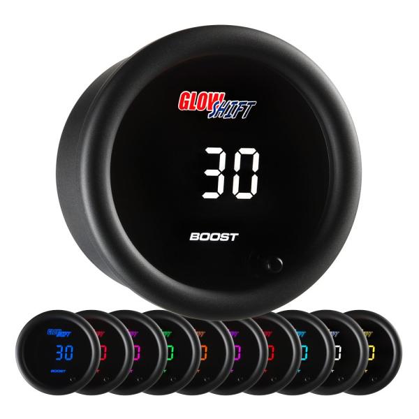 商品名: GlowShift 10 Color Digital 30 PSI Boost/Vacuum Gauge Kit - Includes Electronic Pressure Sensor - Multi-Color LED Di...