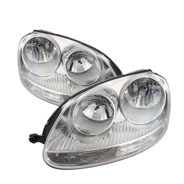 商品名:  PERDE Compatible with 2005-2010 Volkswagen Jetta Type 5 Wagon GTI Headlights Chrome Housing Halogen Includes Left ...
