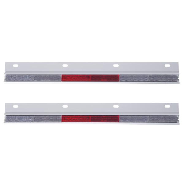 商品名: United Pacific 10601 61.0 cm アルミニウム ストレート 目立つ反射板プレート、セミトラック用マッドフラップトッププレート、DOT/SAE リフレクター? 2個パック United Pacific 106...