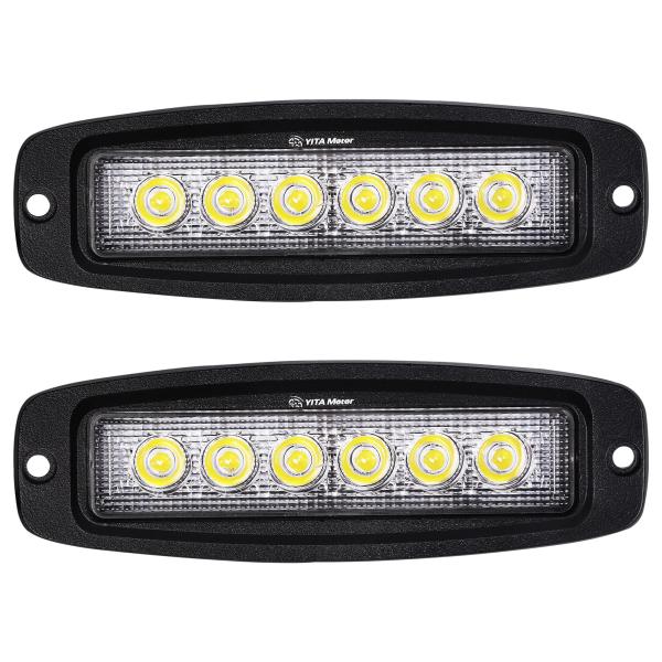 商品名: YITAMOTOR 2個 7インチ単列LEDライトバー 18W 超明るいフラッドフラッシュマウントLEDワークライトポッド オフロードLEDライト ドライビングライト フォグライト ボートライト 防水バンパーライト SUV ATV...
