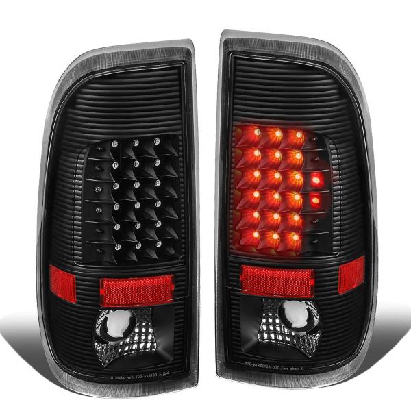 商品名: 08-16 フォード F250/F350/F450/F550 スーパーデューティー LEDテールブレーキライトペア (ブラックハウジングクリアレンズ) Auto Dynasty Tail Light Compatible with...