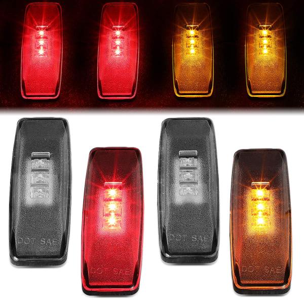 商品名: FENDL-DRAM94-VR レッド AD-FENDL-DRAM94-CH Auto Dynasty - 4 Pieces Dually Bed Fender LED Side Marker Light Compatible w...