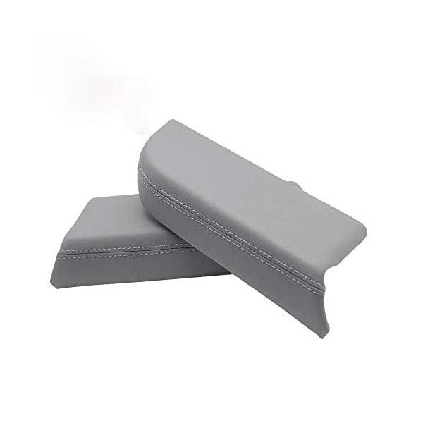 商品名: VRracing グレーレザー フロントドアパネル アームレストカバー ホンダ 2009-2013 パイロット 2個 2010 2011 2012 に対応 VRracing Gray Leather Front Door Pane...
