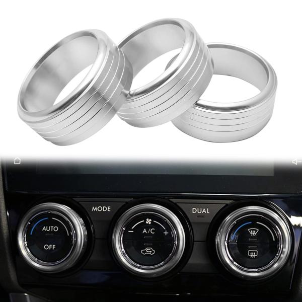 商品名: Xotic Tech 3個 アルミニウム エアコンスイッチノブ ボリュームコントロールノブ リングカバートリム スバル インプレッア WRX STI 2014+用 シルバー #KR110S Xotic Tech 3pcs Alum...