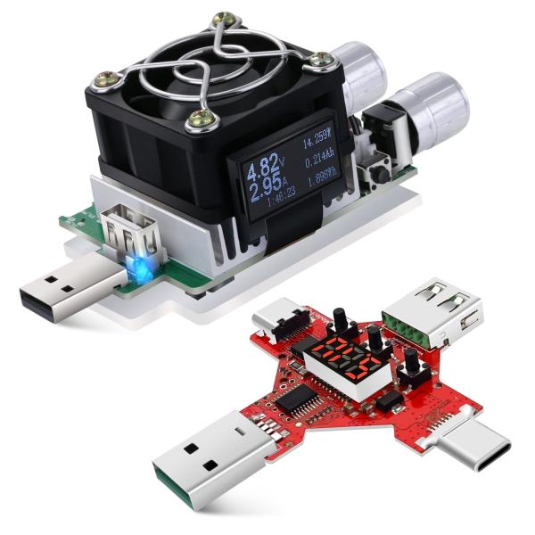 商品名: Eversame USBパワーメーター 35W 調整可能な定電流電子USB負荷テスター 電源放電抵抗器 QC2.0/3.0トリガー付き 充電器とケーブルのテスト/パワーバンクの容量 USB Power Meter, Eversam...