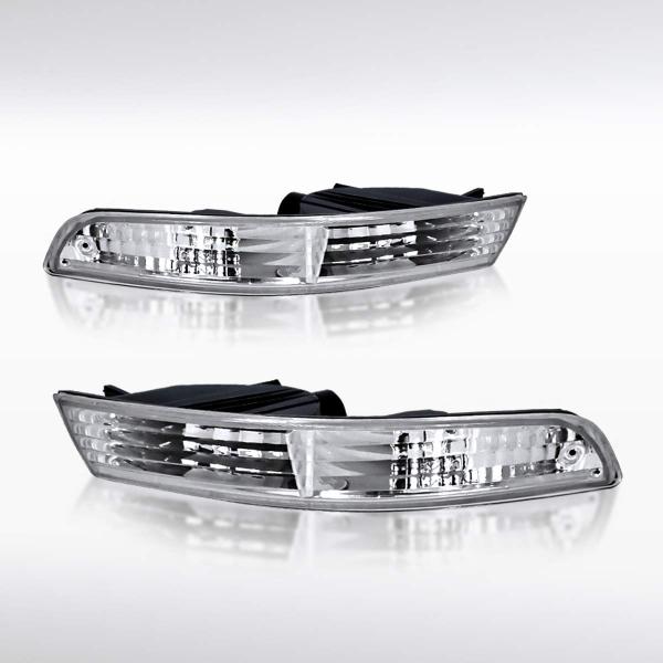 商品名:  Autozensation Compatible with Acura Integra 1994-1997, Chrome Housing Clear Lens Bumper Lights, L+R Pair Assemblyブ...