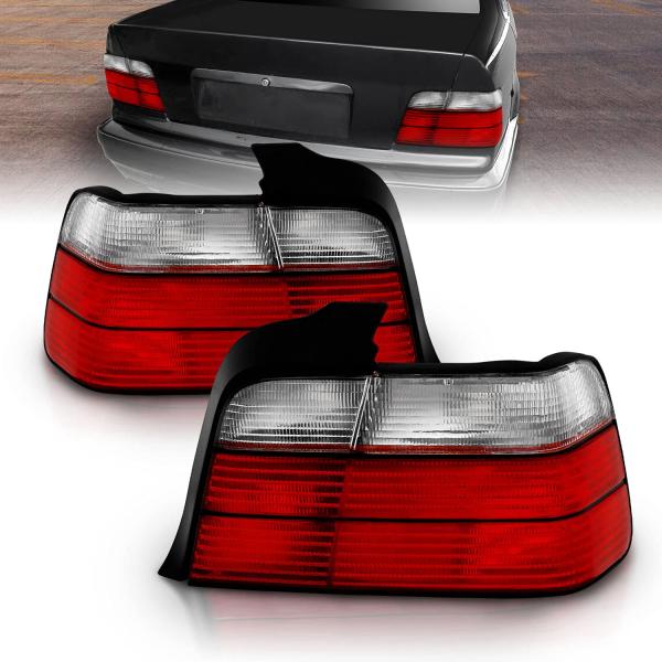 商品名: AmeriLite 4ドア テールライト レッド/クリア Bmw 3シリーズ E46用 - 助手席と運転席側 AmeriLite 4 Door Taillights Red/Clear for BMW 3 Series E36 -...