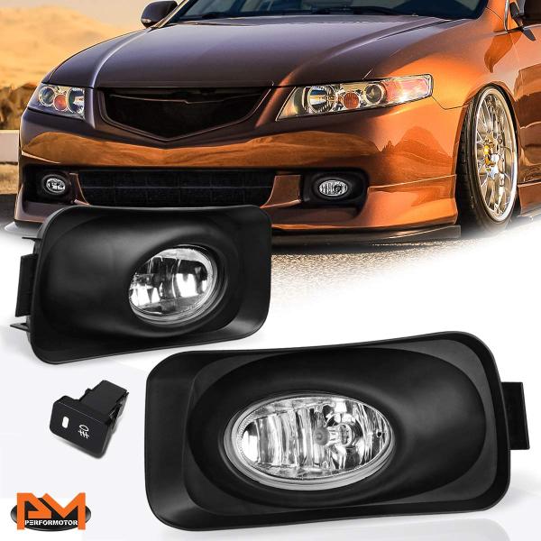 商品名:  PM PERFORMOTOR Front Bumper Fog Lights Lamps w/Switch Compatible with Acura TSX 2.4 04-05,Clear Lensブランド: PM PERFO...