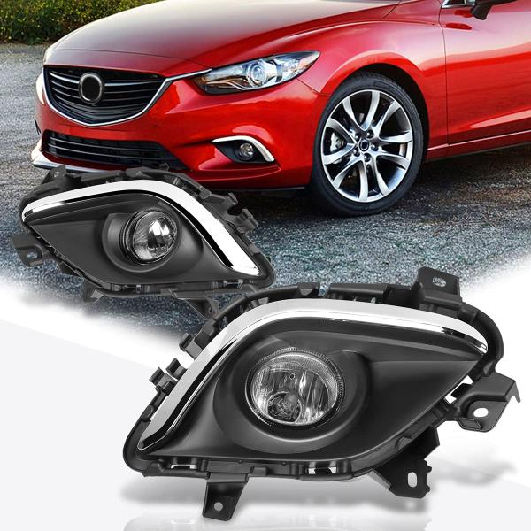 商品名:  Front Bumper Fog Lights+Chrome Bezel+Switch Compatible with 14-16 Mazda 6,Clear Lensブランド: PM PERFORMOTOR高さ: 17.78c...