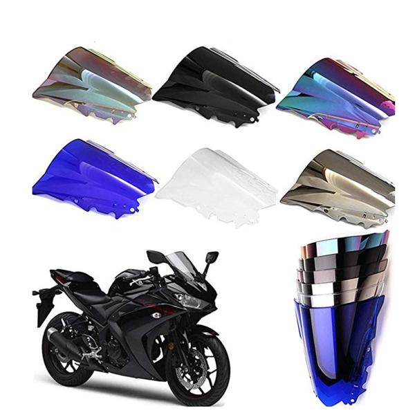 商品名:  Motorcycle Windshield Windscreen Double Bubble Shield Wind Deflectors Air Flow For Yamaha R3 R25 2015-2018 (Deep I...
