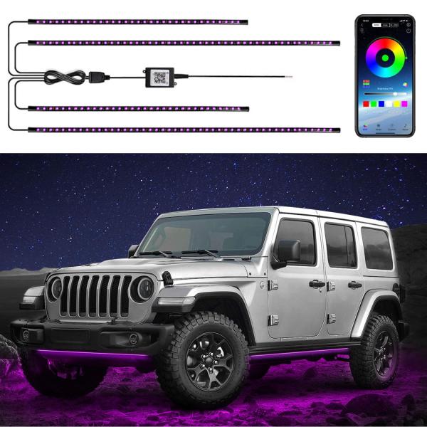 商品名:  Car Underglow Lights, 4Pcs Exterior Car LED Strip Light with Wireless APP Control, 16 Million Colors 250 LEDs Neon...
