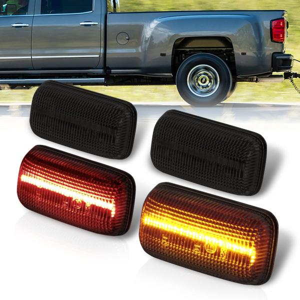 商品名:  AJP Distributors Front Amber Rear Red LED Fender Side Marker Lights Lamps Set Compatible/Replacement For Silverado...