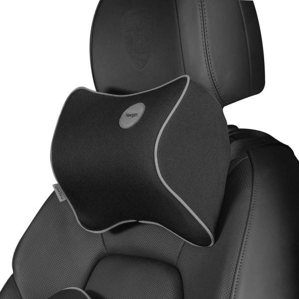 商品名: Newgam (ニューガム) 車用枕 - 首の痛みを和らげ、頸椎をサポートする車用ネックピロー 100%ピュアメモリーフォームと洗えるカバー付き 車用ヘッドレスト枕 ブラック Newgam Car Pillow - Car Nec...
