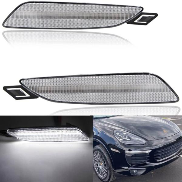 商品名:  NJSBYL Clear Lens LED Side Marker Lamp for Porsche Cayenne 958 Gen 2015 2016 2017 2018 2019 Cayenne White SMD LED ...