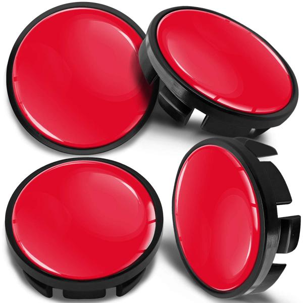 商品名: Biomar Labs 4 x ユニバーサルホイールセンター合金ハブアセンブリ VW部品番号: 3B7601171 センターキャップ ハブキャップ ブラック レッド 光沢 65mm CV 5 Biomar Labs〓 4 x Un...