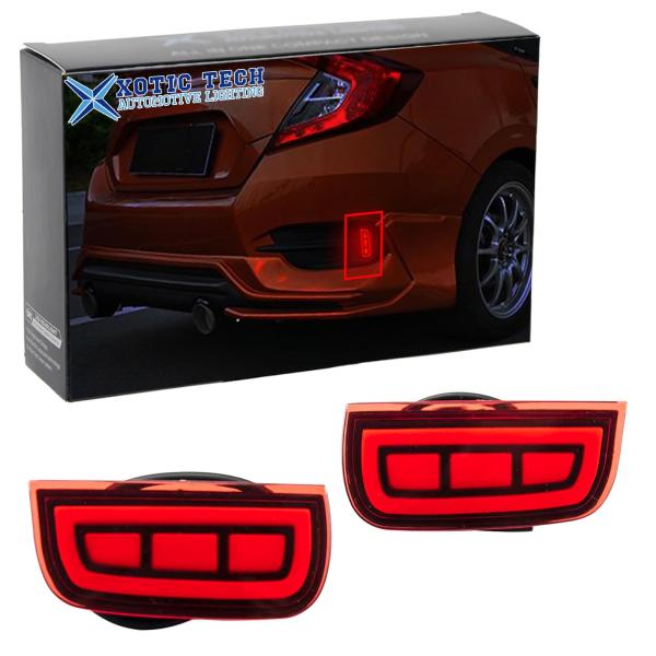 商品名:  Xotic Tech 2pcs JDM Style Rear Bumper Reflector Marker Light Lamps Compatible with Honda Civic 2016-2021 Sedan Cou...